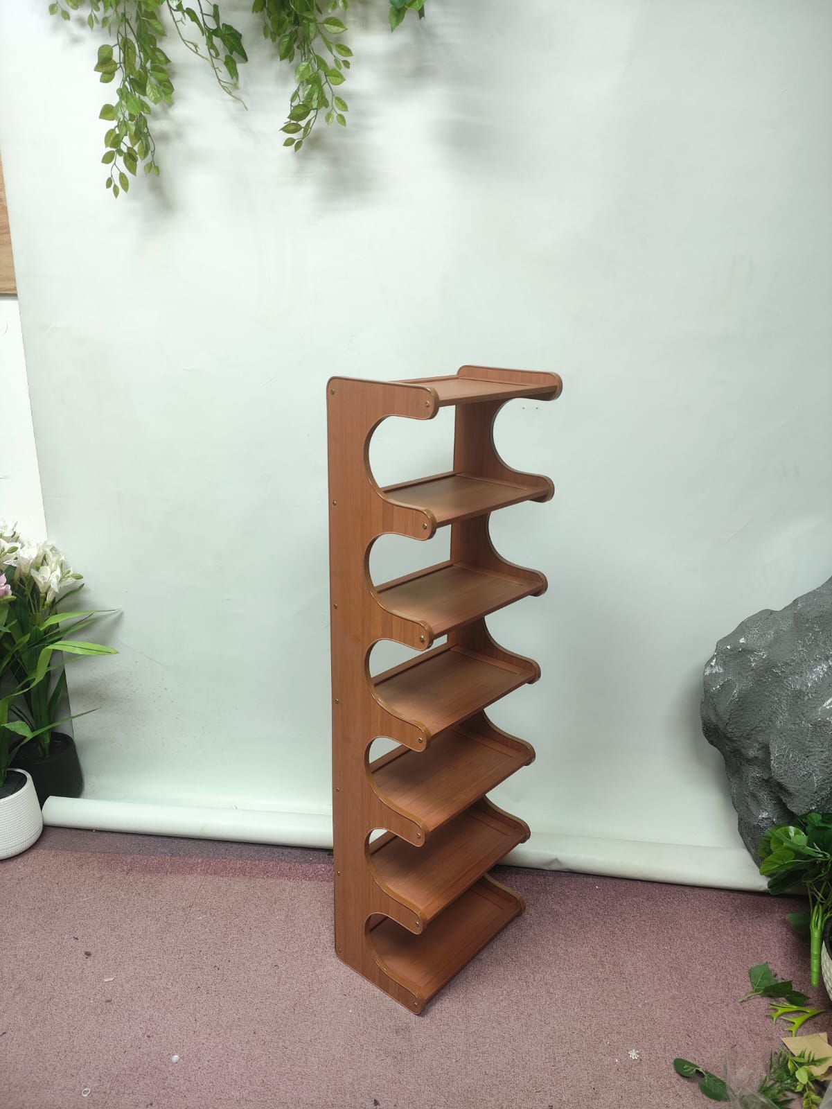 7-Tier Wooden Shoe Rack – Space-Saving Vertical Design (99cm Height) A