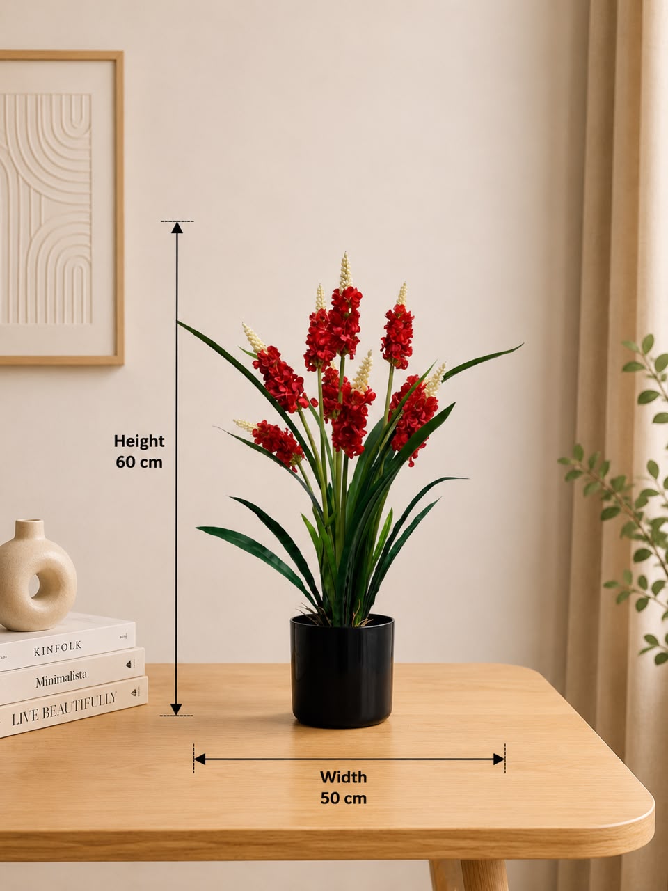60 Artificial Plant in Black Pot for Home Office Events Garden Decorat