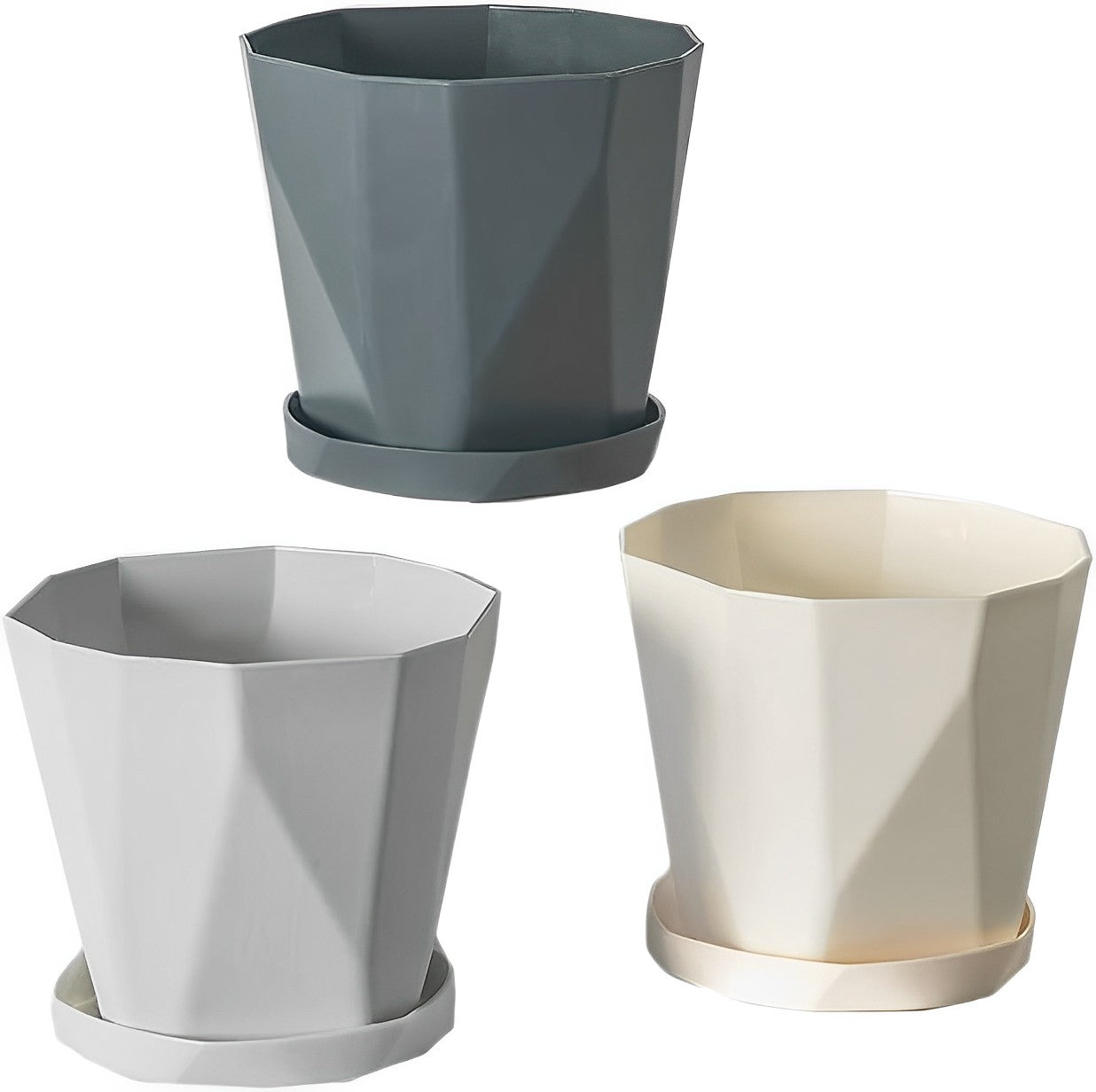 15.5cm Planter pot plastic with saucer, high quality & elastic Avase25